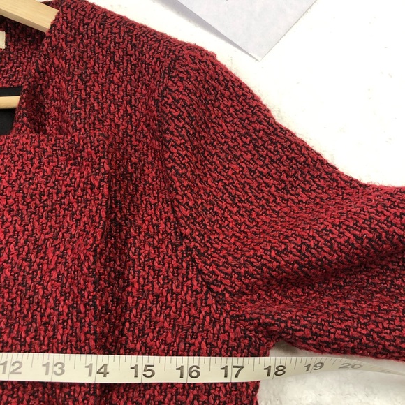 Everly | Jackets & Coats | Everly Large Red Tweed Long Blazer Jacket ...